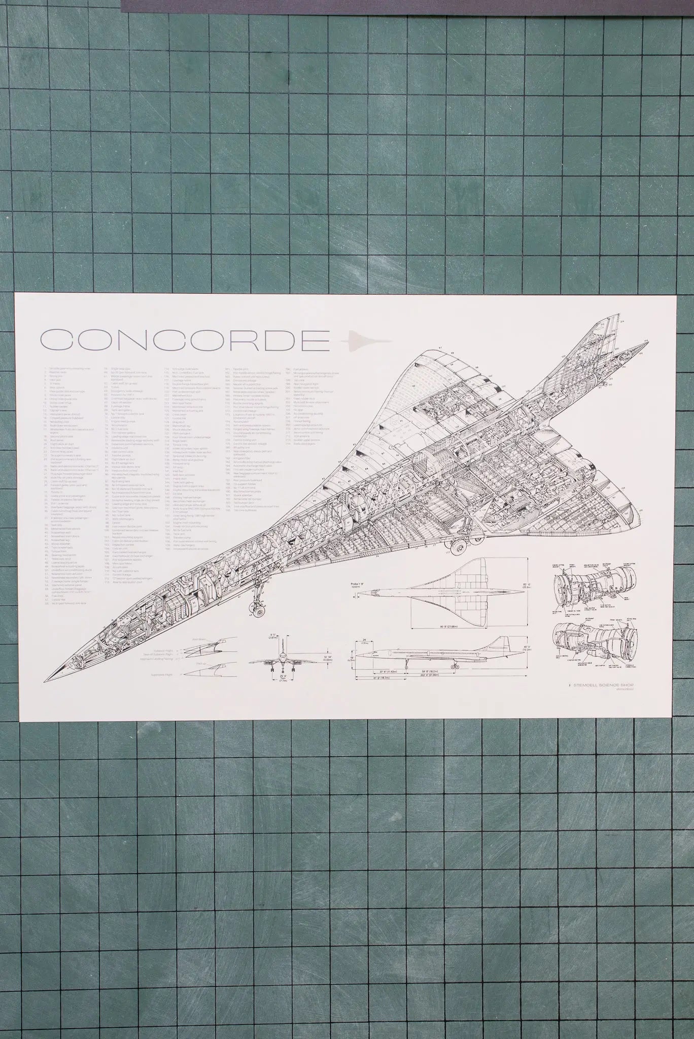 Buy Concorde Supersonic Airliner Schematic Chart with crypto