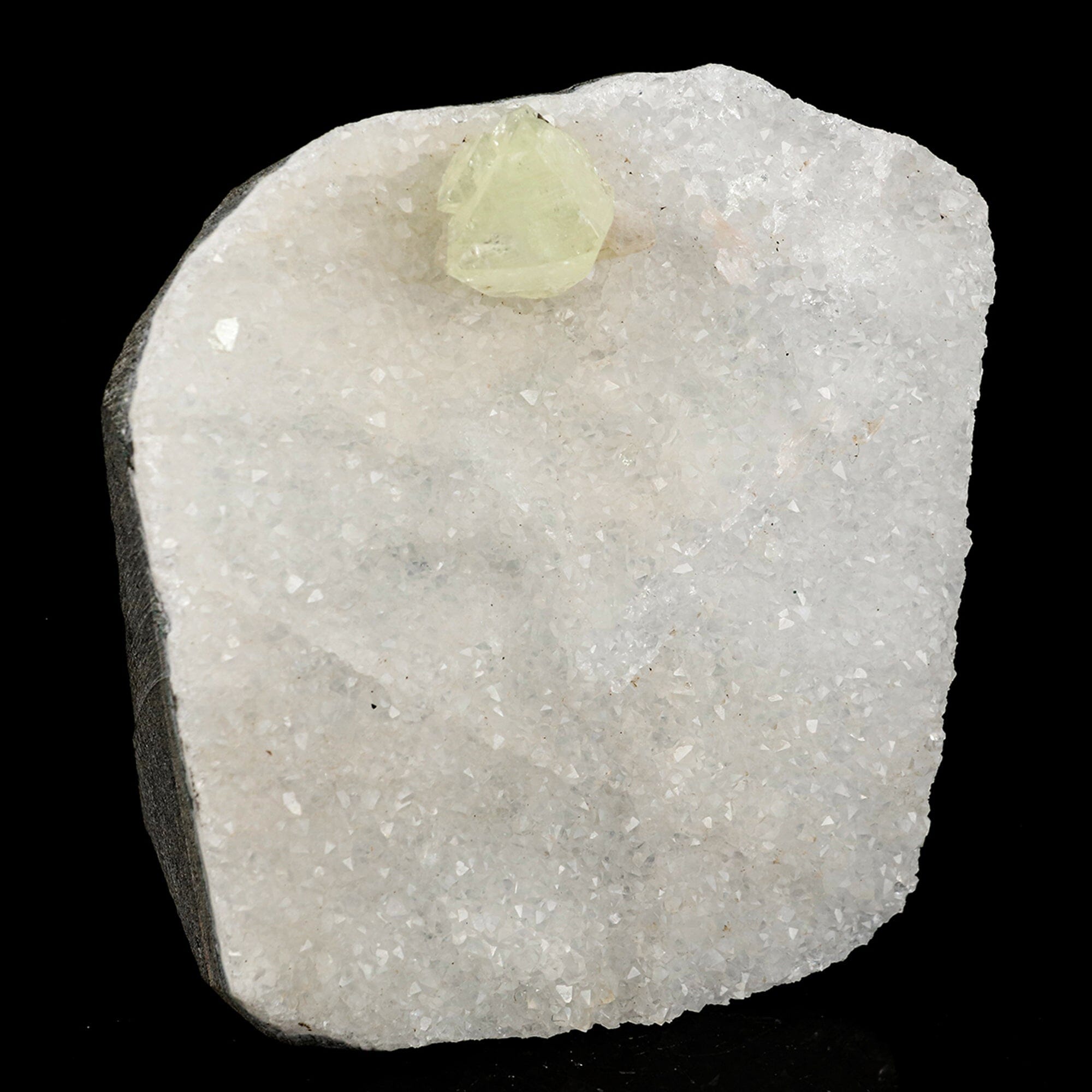 Powellite Fluorescent on MM Quartz Free Standing Natural Mineral Speci ...